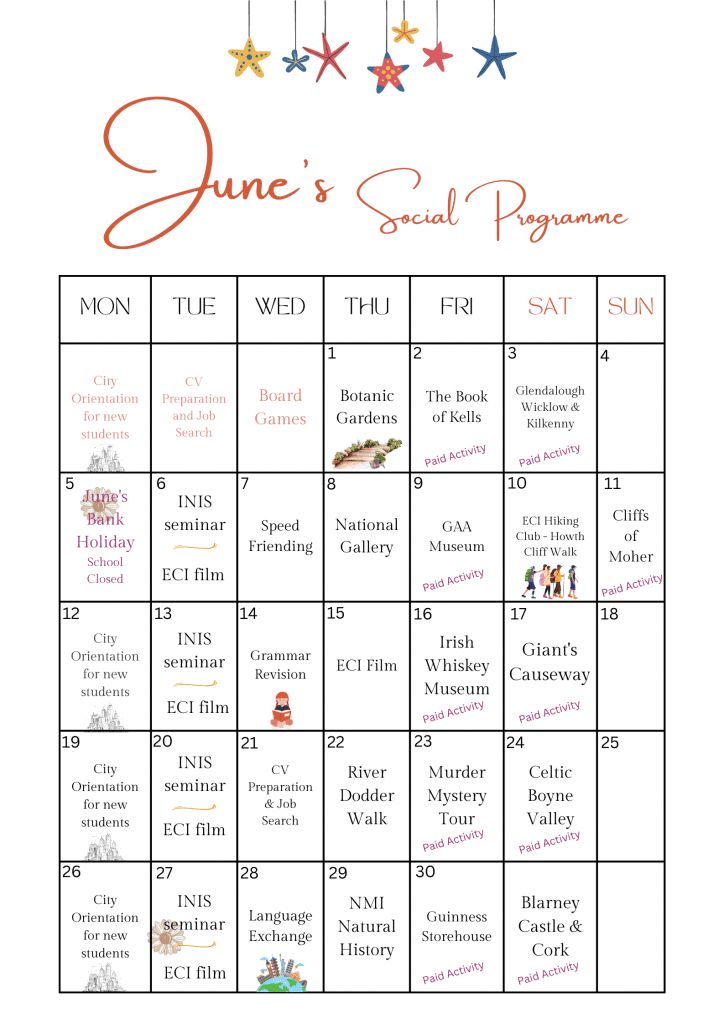 June Social Programme - Emerald Cultural Institute