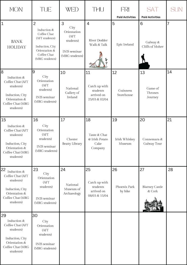 April Social Programme - Emerald Cultural Institute